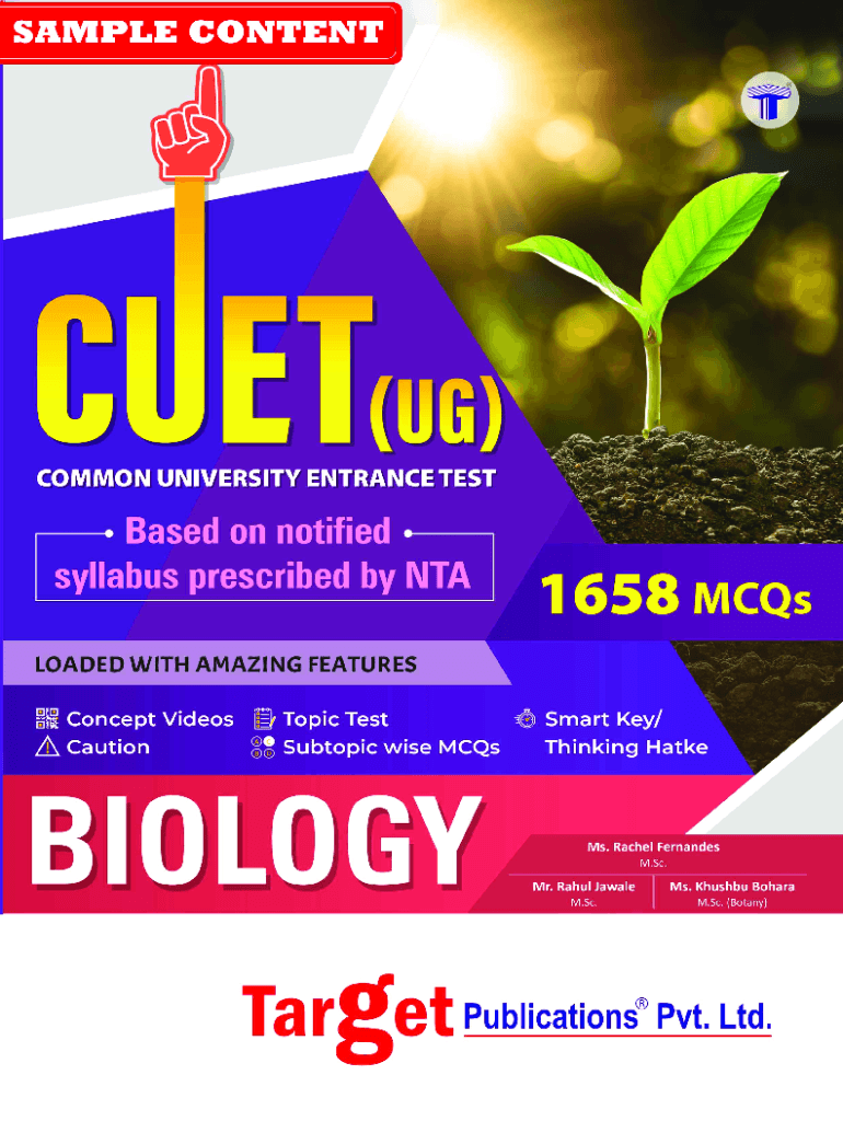 Fillable Online Sample pdf of CUET Biology Books. Download CUET Biology ...