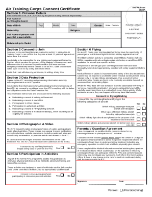 ATC Consent Certificate. Air Training Corps Consent and Medical ...