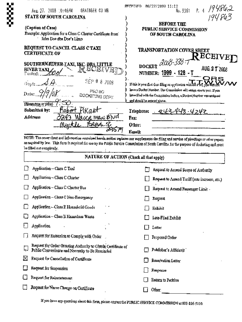 Fillable Online dms psc sc as 'BIVBlil1& - DMS Fax Email Print - pdfFiller