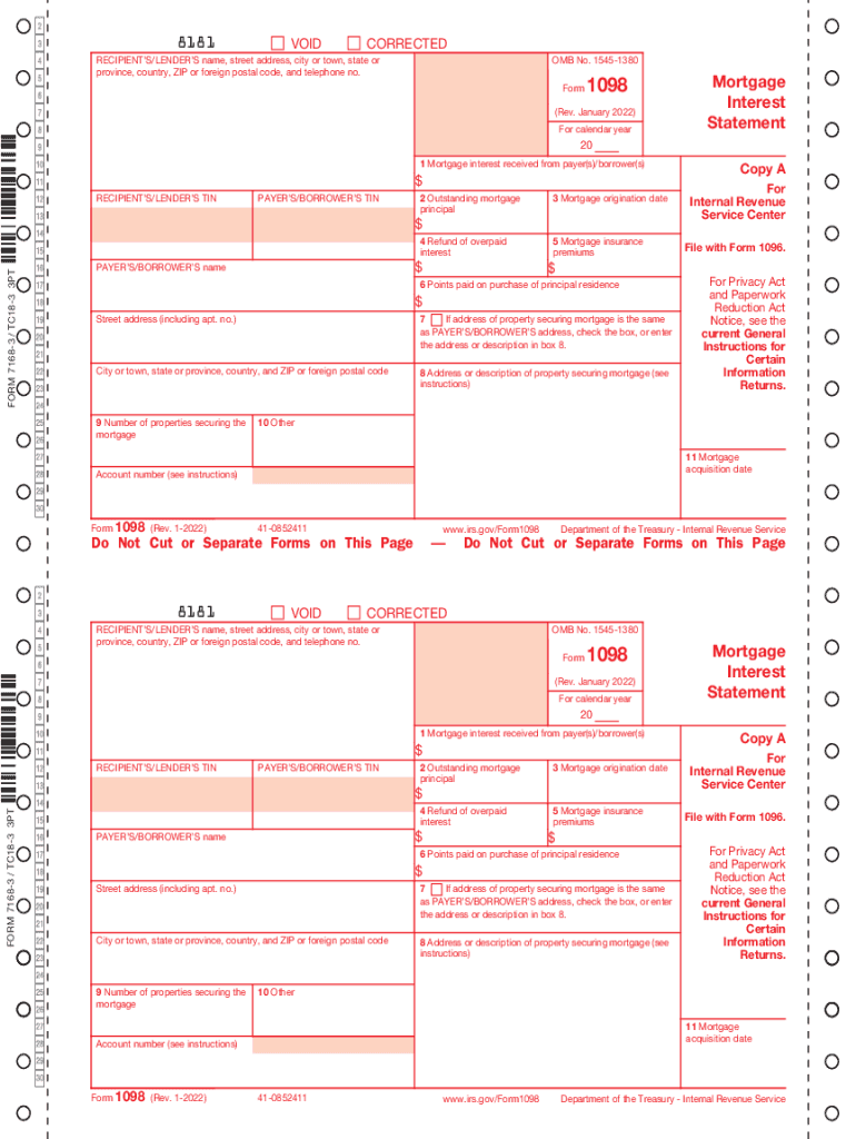 Fillable Online How to Fill Out Form 1098 (Mortgage Interest Statement ...