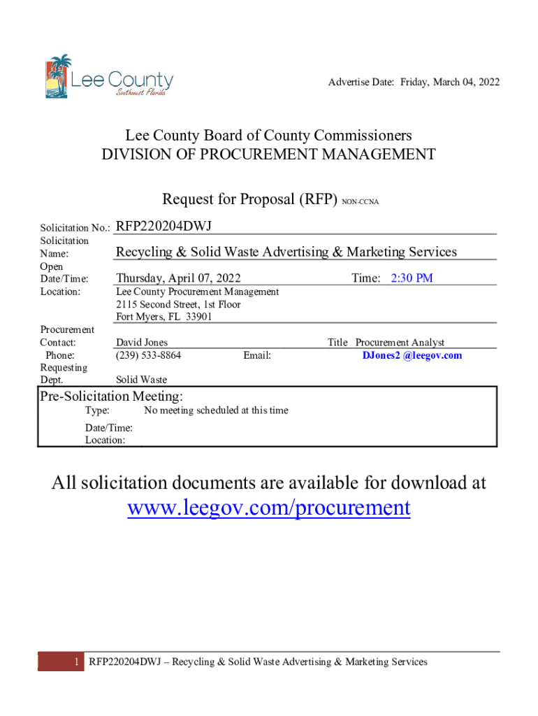 Fillable Online Solicitation with addendums.pdf - Lee County Southwest ...