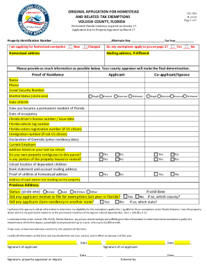 Fillable Online vcpa vcgov original application for homestead and ...