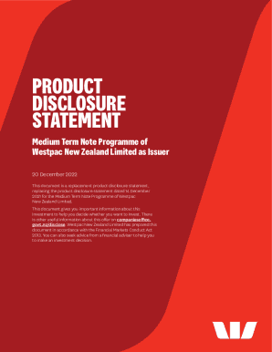 Fillable Online PRODUCT DISCLOSURE STATEMENT - Westpac Fax Email Print ...