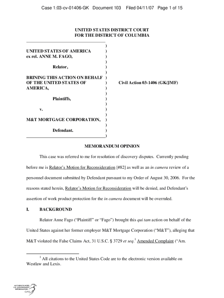 Fillable Online FINAL Mem Op Mot for Reconsid and pers doct Fees.doc ...