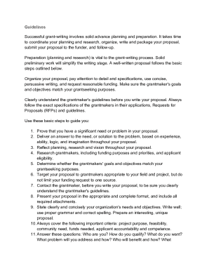 Fillable Online Fact Sheet: A Guide to Grant Writing for Resources or ...