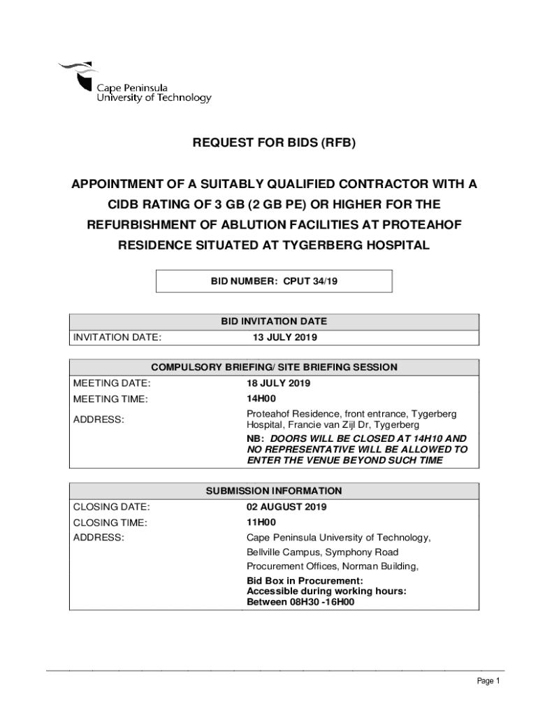 Fillable Online Tender bulletin 2641 - Western Cape Government Fax ...