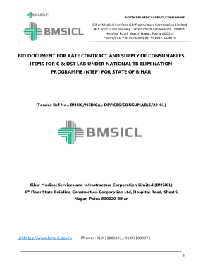 Fillable Online bmsicl gov Health and Social Services Bids Fax Email ...