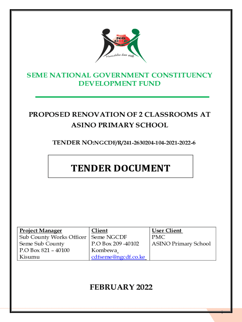 Fillable Online Proposed Construction of ECD Classrooms Fax Email Print ...