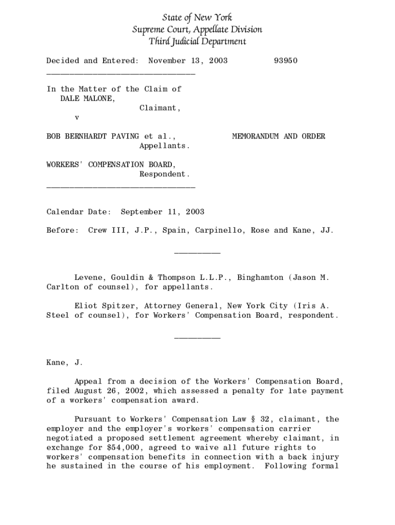 Fillable Online decisions courts state ny New York State Supreme Court, Appellate Division ...