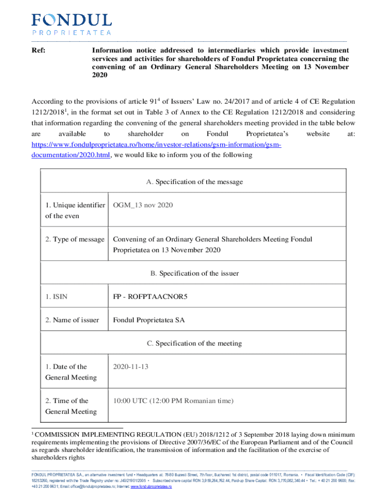 Fillable Online Rules of Fondul Proprietatea SA Fax Email Print - pdfFiller