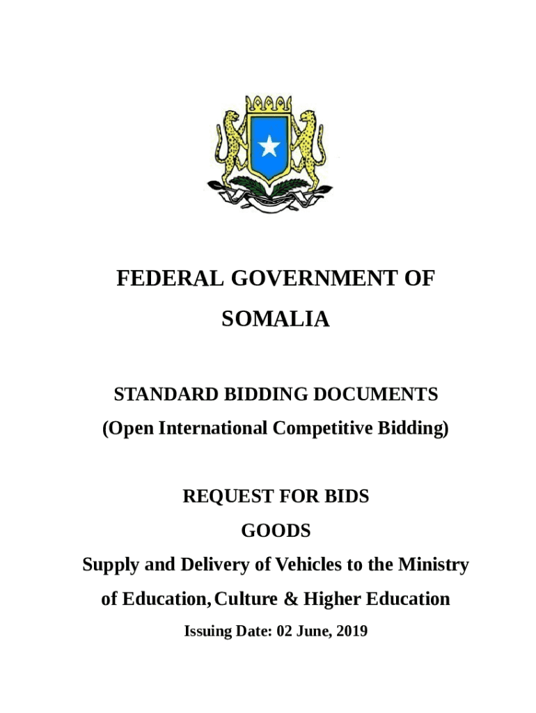 B. Contents of Bidding Document - Ministry of Finance - Somalia Doc Template | pdfFiller