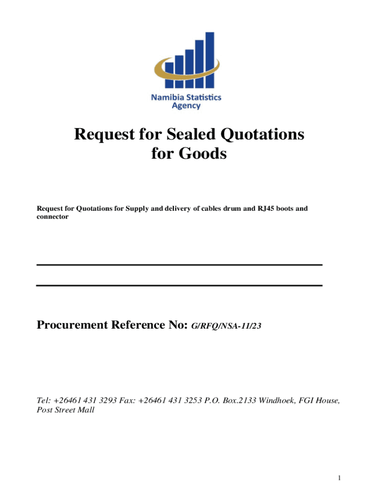 Fillable Online Request for Sealed Quotations for Goods - OPM Fax Email Print - pdfFiller