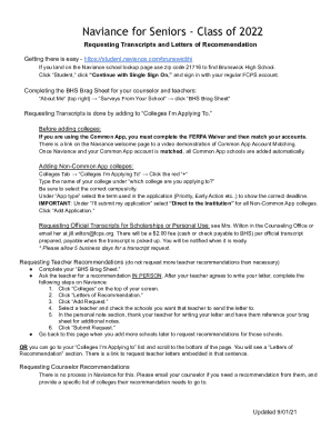 Fillable Online Naviance Official Transcript Request - YouTube Fax ...