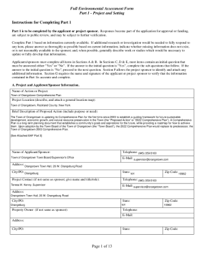 Fillable Online Full Environmental Assessment Form Part 1 - Owasco NY ...