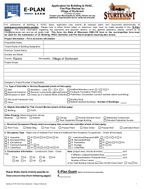 Fillable Online Building & HVAC Plan Review Application - Village of ...