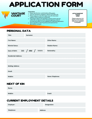 Fillable Online Vantage Court Application Form.cdr Fax Email Print ...