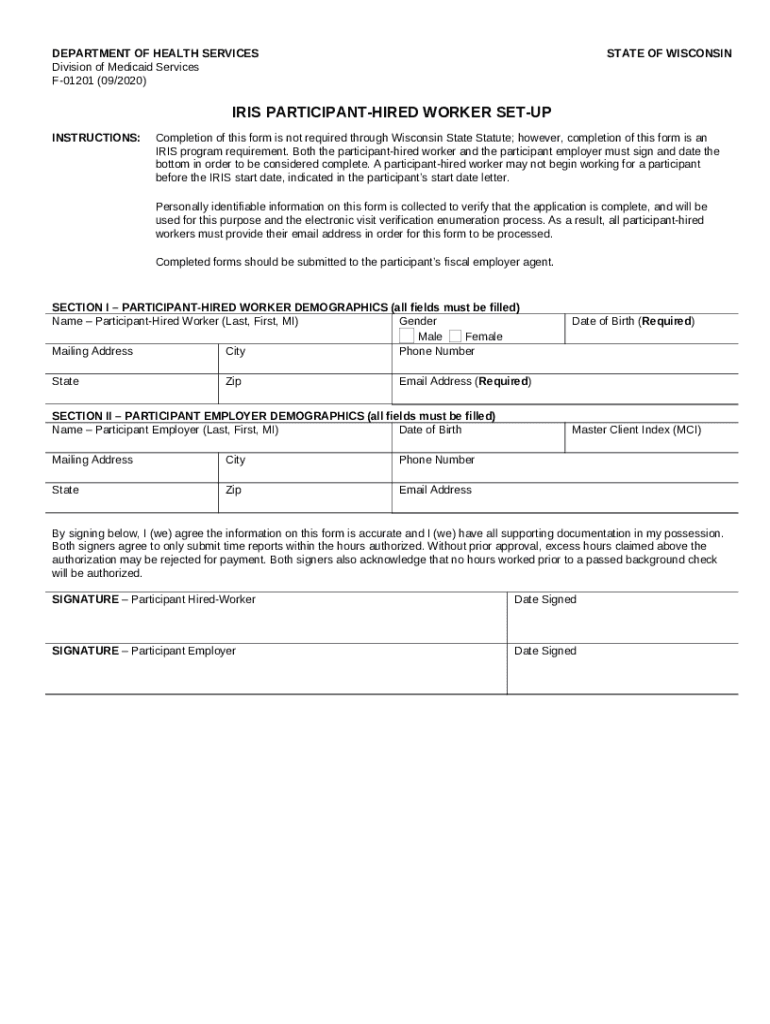 Participant-Hired Worker s - TMG Wisconsin - dhs wisconsin Doc Template | pdfFiller
