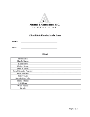 Client Estate Planning Intake Client First Name: Middle ... Doc ...