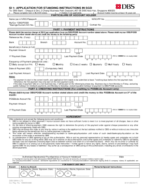Fillable Online 2020-2023 Form SG DBS Bank SI-01 Fill Online, Printable ... Fax Email Print ...