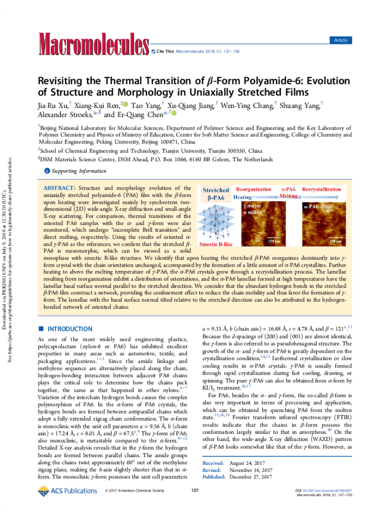 Fillable Online Revisiting the Thermal Transition of -Form Polyamide-6 ...