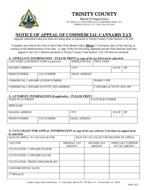 Fillable Online BOS Forms - California - Trinity County Fax Email Print ...