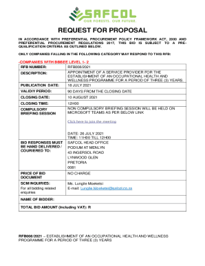 Fillable Online Part 3 Specifications Procurement Services Home Page ...