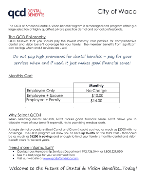 Fillable Online QCD Dental Summary - Employee Benefits Center Fax Email ...