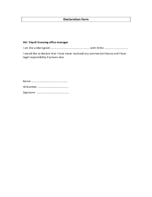 Fillable Online Declaration form - Store.docx Fax Email Print - pdfFiller