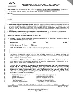 Fillable Online One to Four Family Residential Contract (Resale) - TREC ...