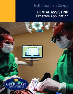 Fillable Online DENTAL ASSISTING Program Application Gulf Coast State ...