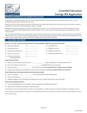 Fillable Online Coverdell Education Savings Account New Account ...