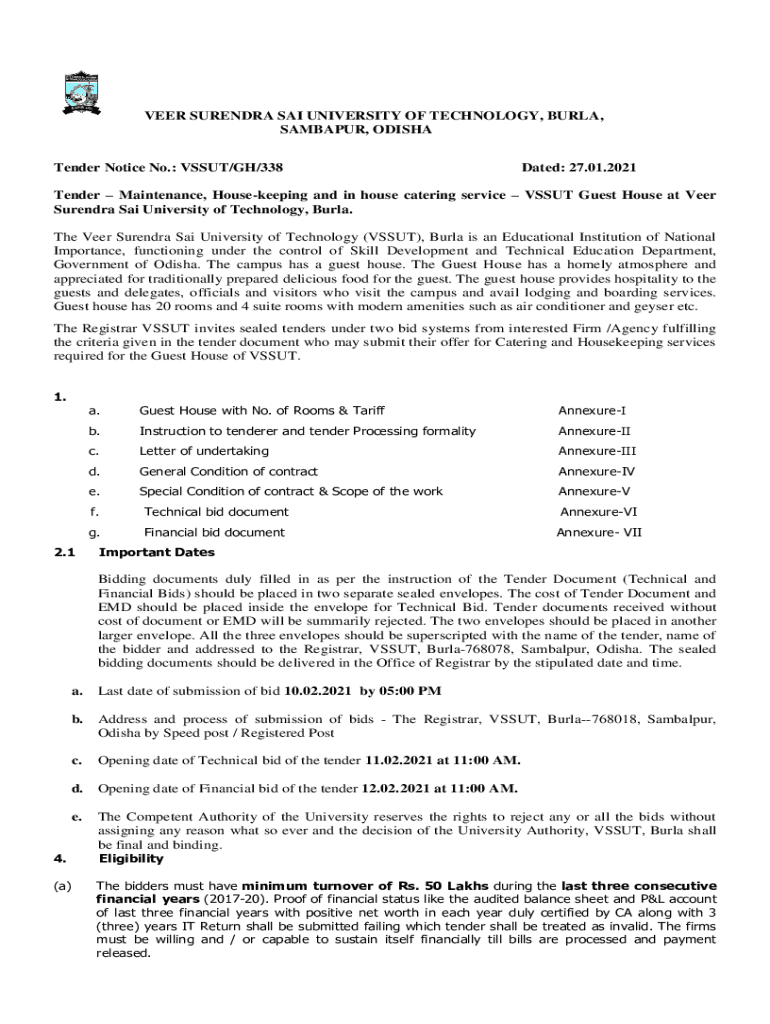 Fillable Online veer surendra sa university of technology, odisha, burla - VSSUT Fax Email Print ...