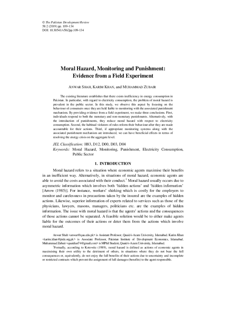 Fillable Online The Pakistan Development Review - EconPapers Fax Email ...