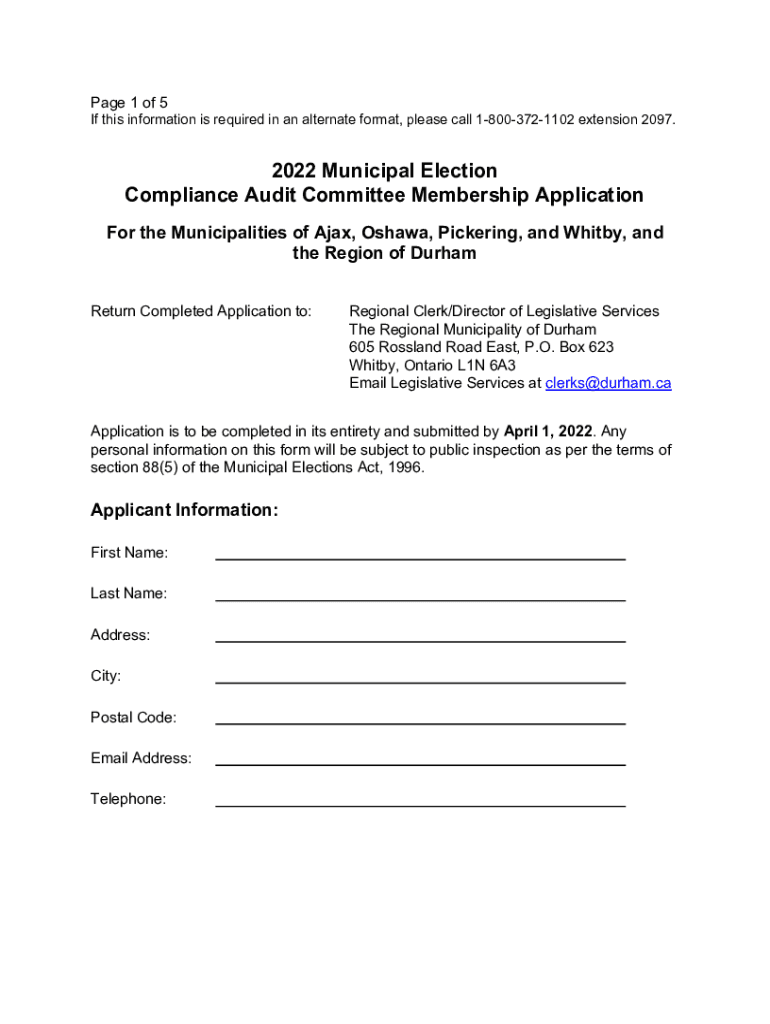 Fillable Online Joint Compliance Audit Committee Membership Application Fax Email Print - pdfFiller