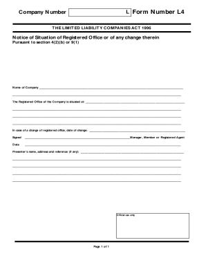Fillable Online Company Number Form Number L4 Fax Email Print - pdfFiller