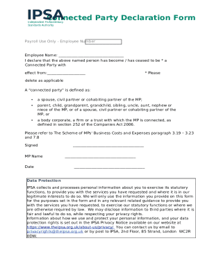 Connected Party Declaration Doc Template | pdfFiller
