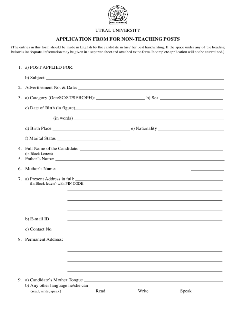 Fillable Online utkaluniversity ac Guest-Faculty-Application-Form.pdf - Utkal University Fax ...