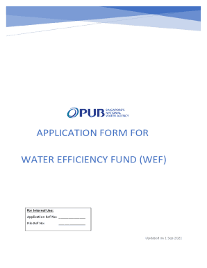 Fillable Online APPLICATION FORM FOR WATER EFFICIENCY FUND (WEF) Fax ...
