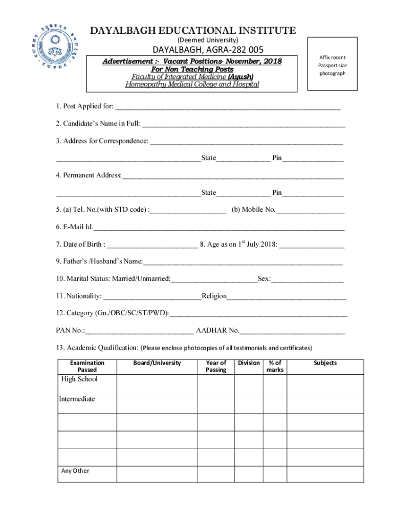 Fillable Online Application form for Non Teaching AYUSH.docx Fax Email Print - pdfFiller