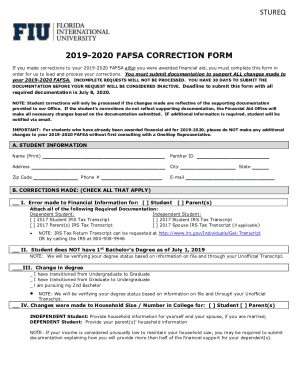 Fillable Online How do I correct my FAFSA form?Federal Student Aid Fax ...