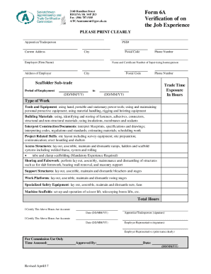 Fillable Online Get Form 6a Verification Of On The Job Experience Fax ...