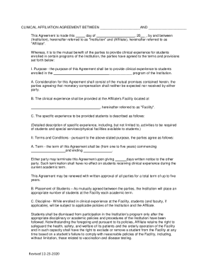 Fillable Online nursing clinical site affiliation agreement - Pace ...