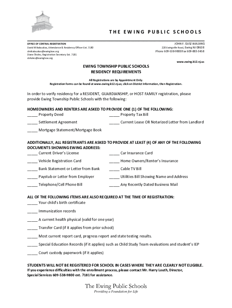 Fillable Online The Ewing Public Schools Fax Email Print - pdfFiller