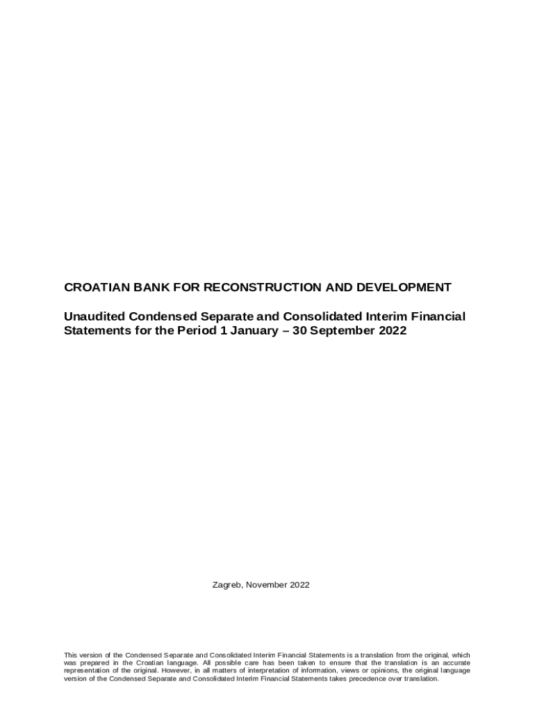 Individual and Consolidated Interim Financial Statements Doc Template ...
