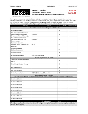 Fillable Online General Studies Degree Graduation Checklist Fax Email ...