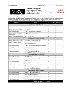 Fillable Online Engineering Science Degree Graduation Checklist Fax ...