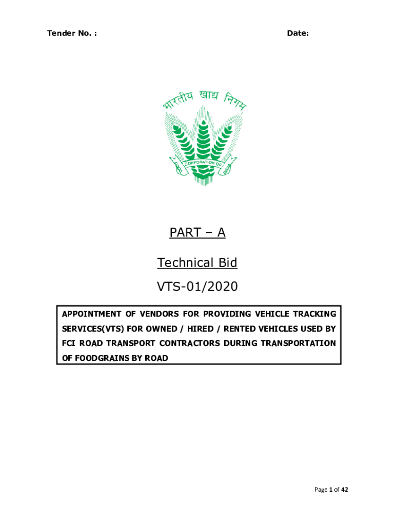 Fillable Online fci gov tender document for selection of agency - Government Of Goa Fax Email ...