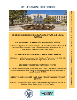 Fillable Online Mt. Lebanon School Nomination Application - Green ...