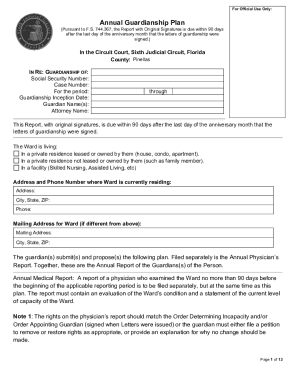 Fillable Online Annual Guardianship PlanPdf Fpdf Docx - Forms Workflow ...