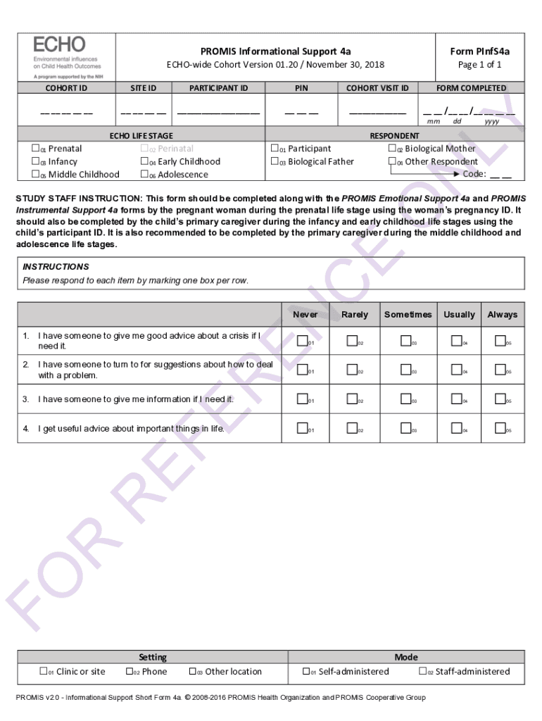 Fillable Online Psychometric properties of the PROMIS short form ...